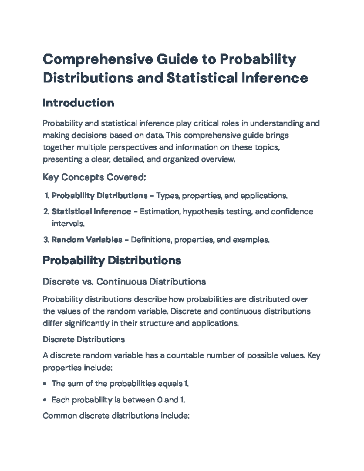 Comprehensive Guide on Probability Distributions & Statistical ...