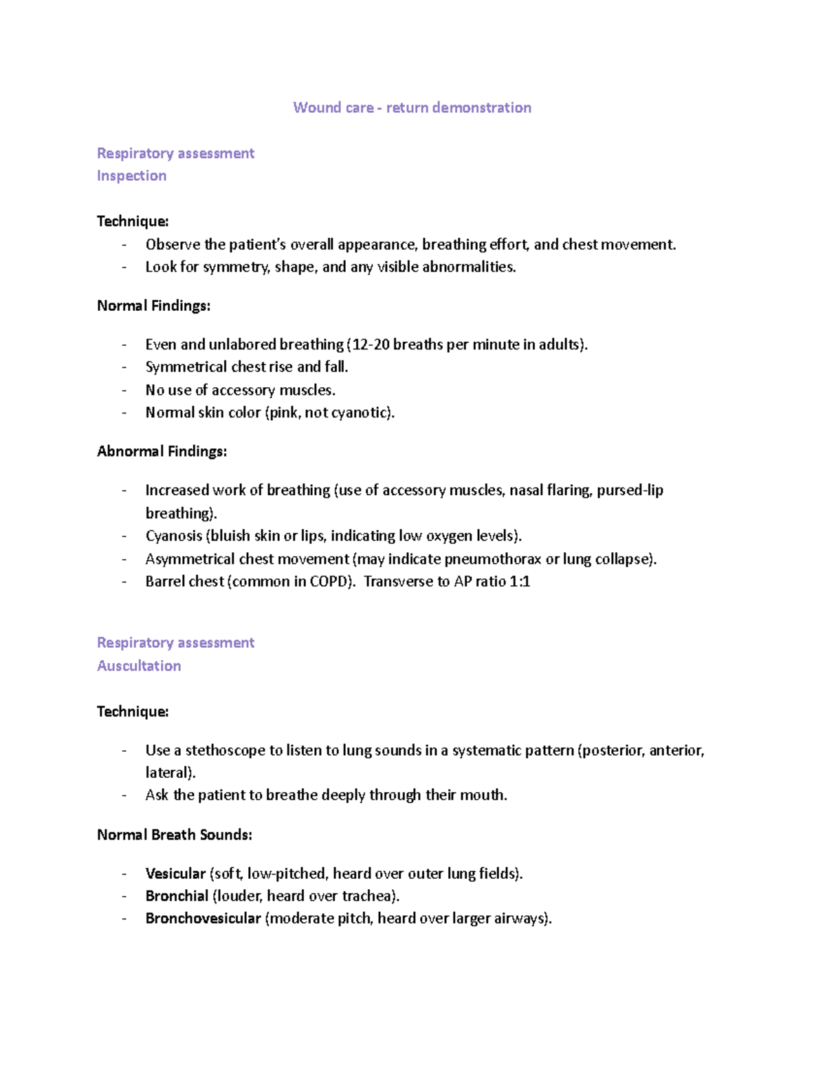 Wound care - return demonstration - Wound care - return demonstration ...