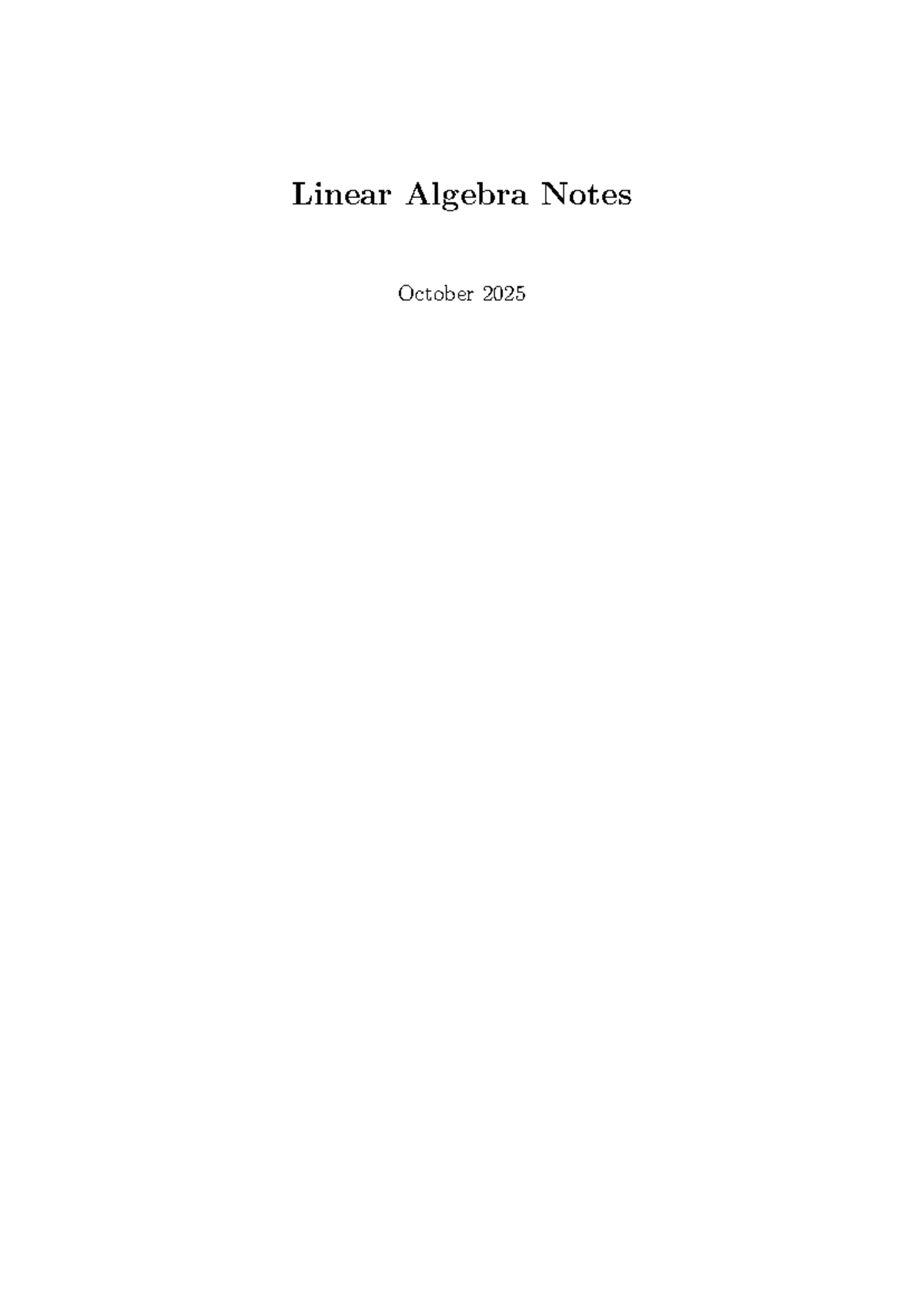 Linear Algebra Notes: Matrix Definitions and Operations - Studocu