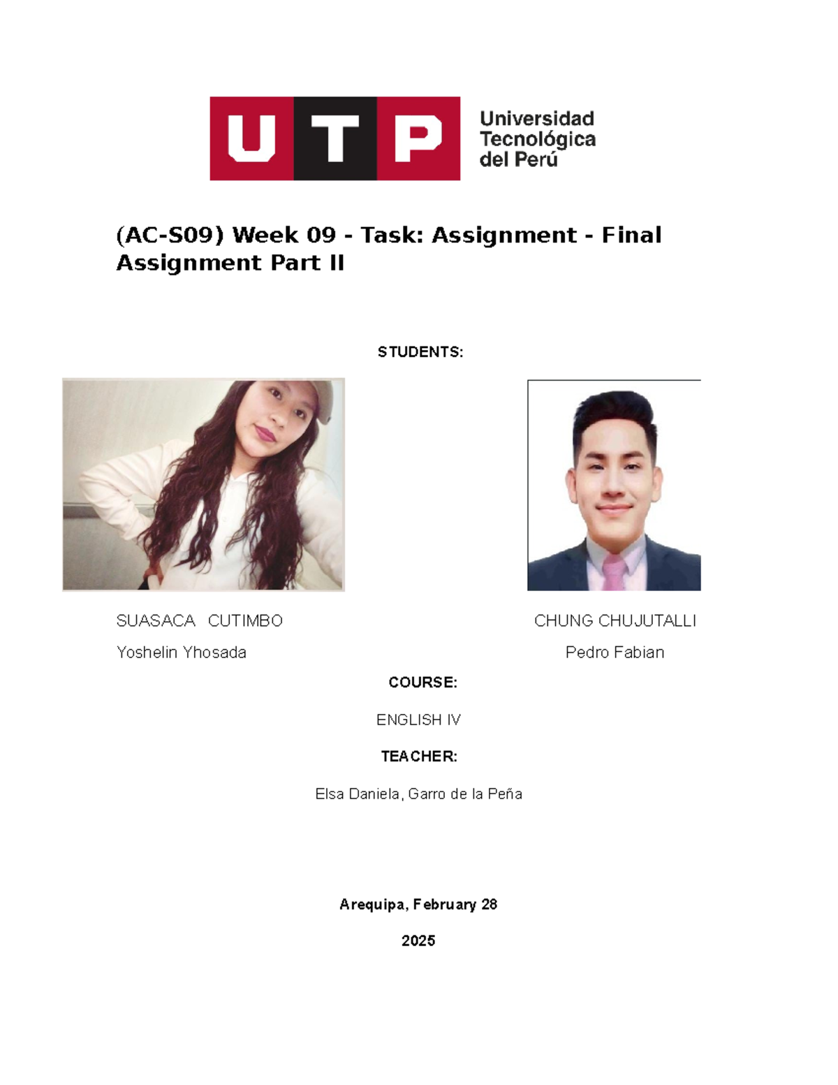 S09 Ingles Final Assignment Part II Video - (AC-S09) Week 09 - Task: Assignment - Final ...