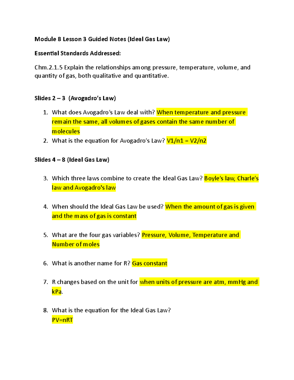 Module Eight Lesson Three Guided Notes - Module 8 Lesson 3 Guided Notes ...