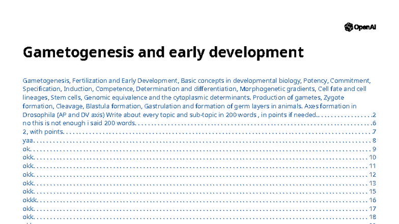 Gametogenesis and Early Development: Key Concepts in Developmental ...