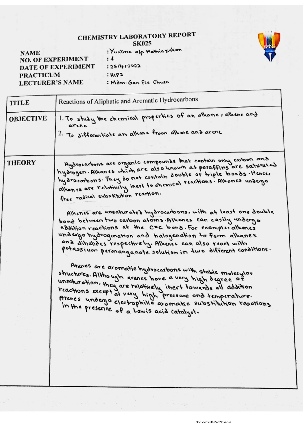 Aldehyde AND Ketone ( Experiment) - SK015 & SK025 Lab Manual Updated ...