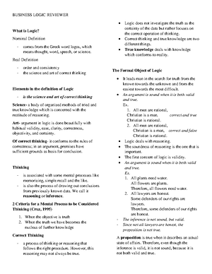 Module 2 Business Logic - MODULE 2. BUSINESS MODEL Learning Objectives: At the end of the - Studocu