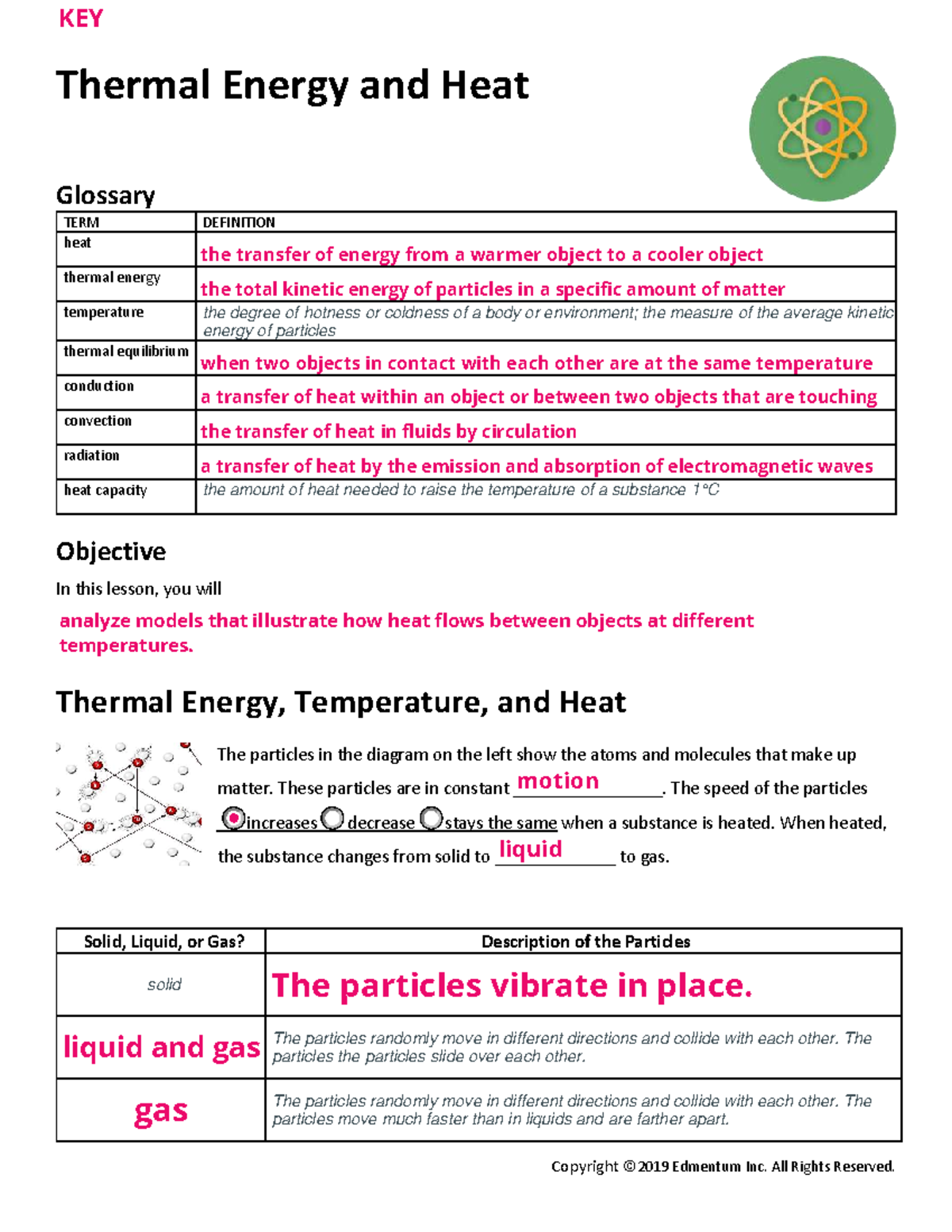Thermal Energy and Heat Classroom Notes - Comprehensive Guide - Studocu