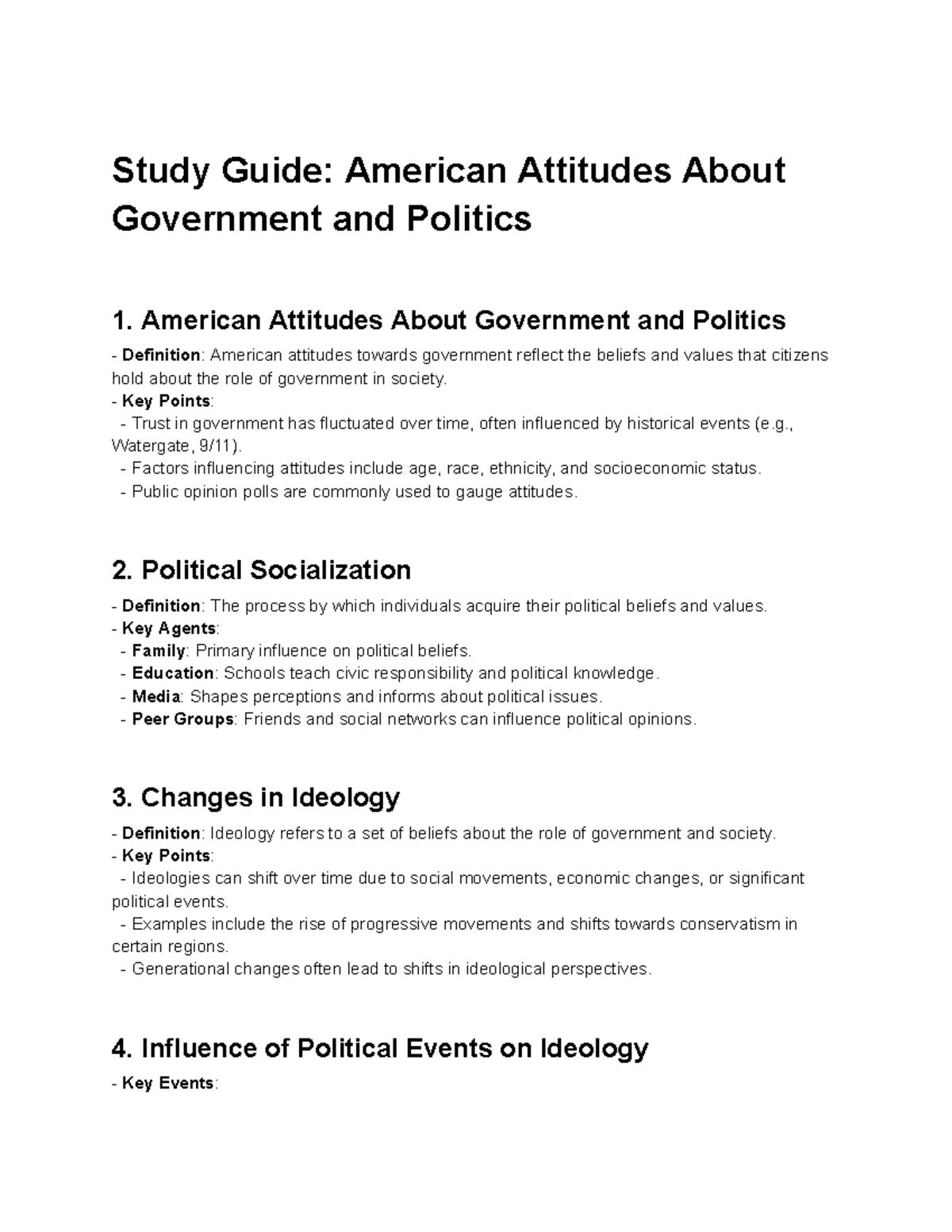 Gianni Gangale - study guide Unit 4 - Study Guide: American Attitudes ...