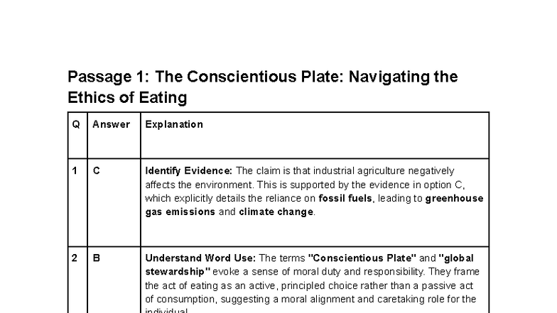 RLA Practice Test-2: Ethics of Eating & Engineered Foods Q&A ...