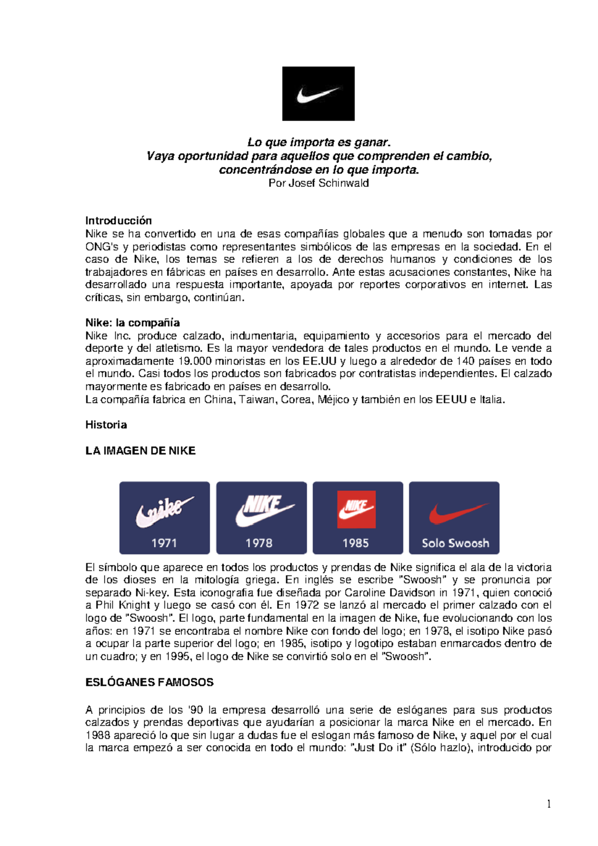 CASO NIKE - asiento contable - Lo que importa es ganar. Vaya ...