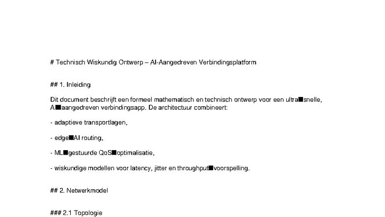 Technisch Wiskundig Ontwerp Verbindingsplatform 1: Een Formeel Model ...