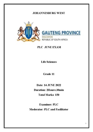 Grade 11 Life Sciences Exam Guidelines 2025 - North West DoE - Studocu