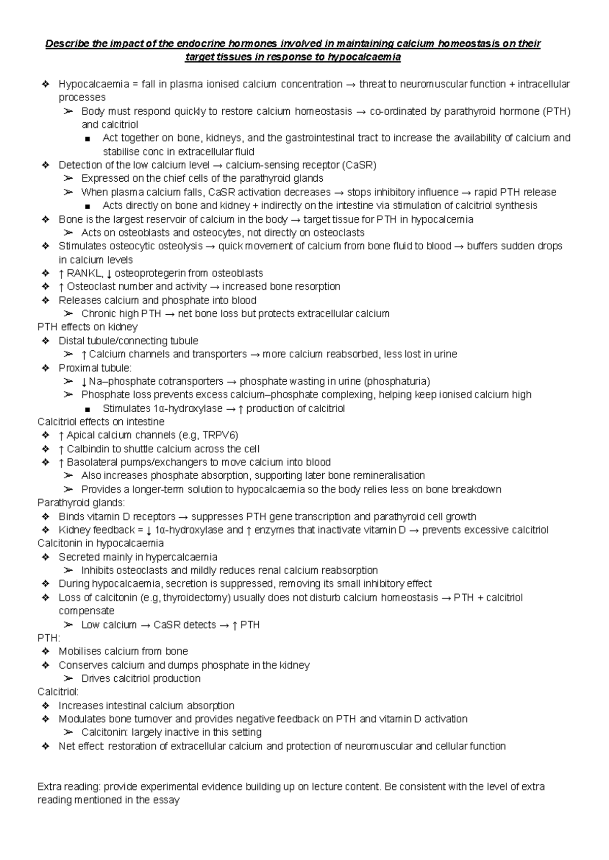 Endocrine System & Calcium Homeostasis: Impact of Hormones in ...