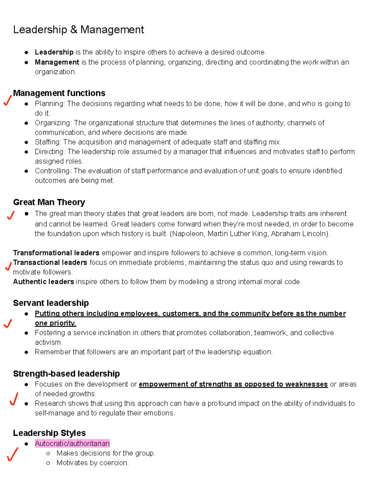 (23pg) Leadership Final Exam Study Guide - Leadership & Management ...