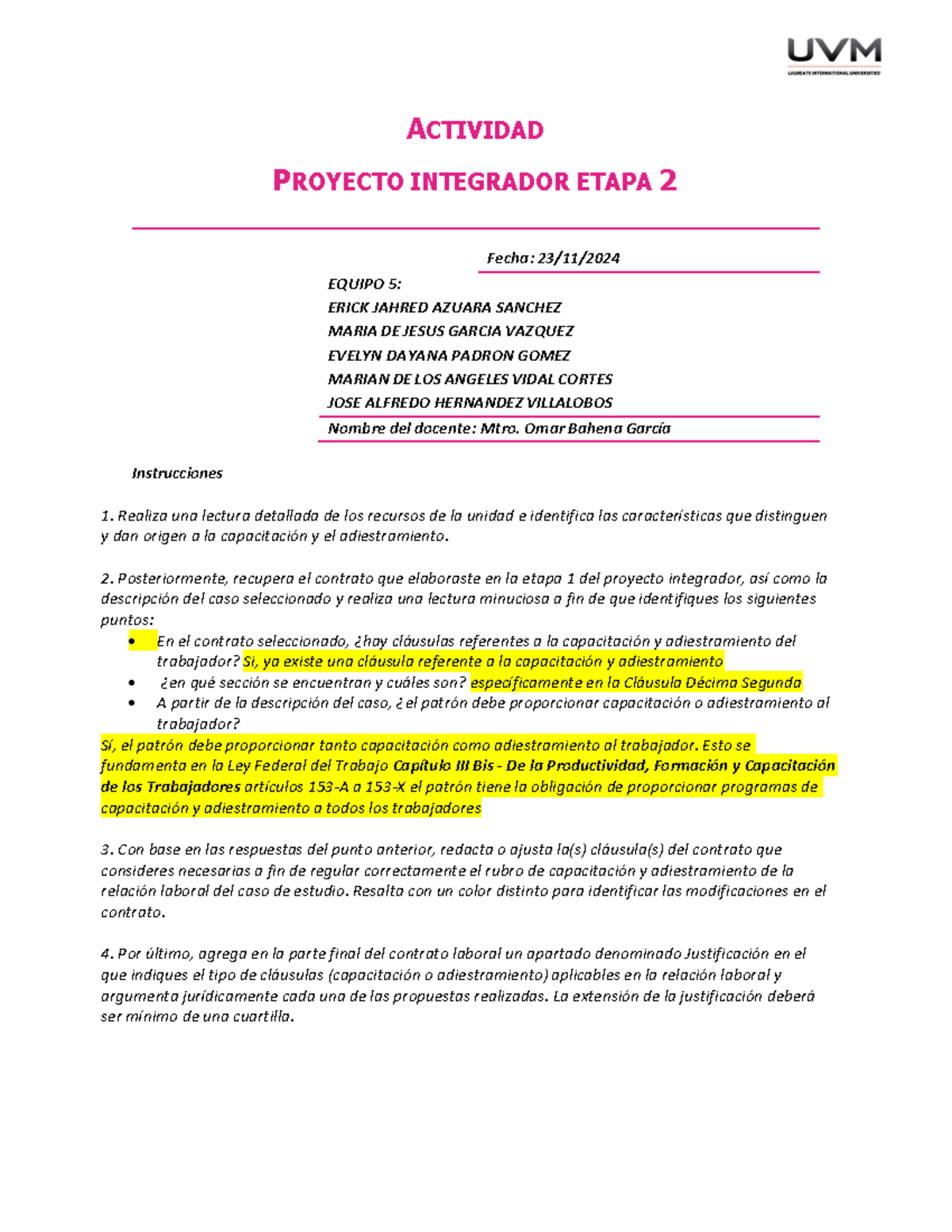 Actividad Proyecto Integrador Etapa 2 Actividad Proyecto Integrador