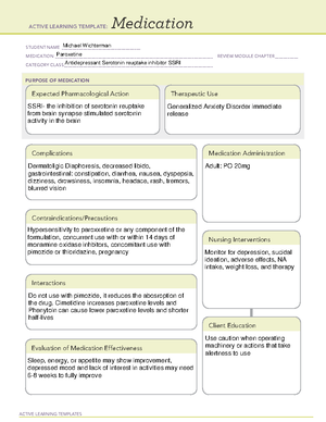 Medication Lorazepam ATI Template - ACTIVE LEARNING TEMPLATES ...
