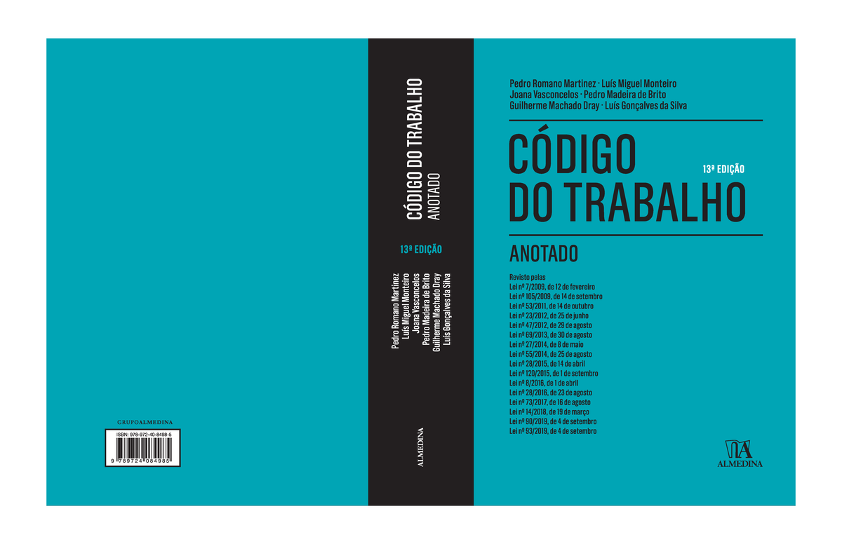 LGS - Comentários ao Código do Trabalho: 13ª Edição Anotada - Studocu