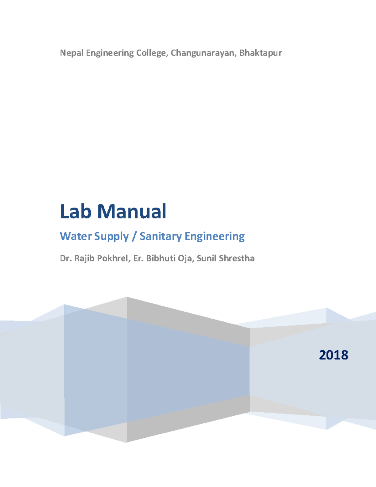 Lab Manual: Water Supply & Sanitary Engineering (ENG-XXX) - Studocu