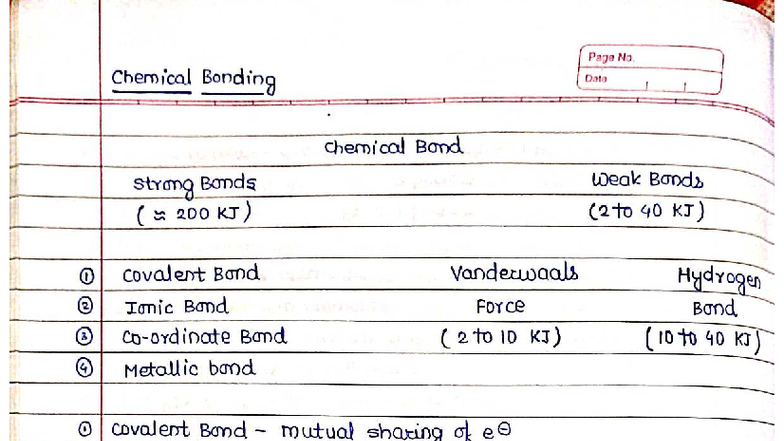 Chemical Bonding Notes (CHEM101) - Key Concepts and Theories - Studocu