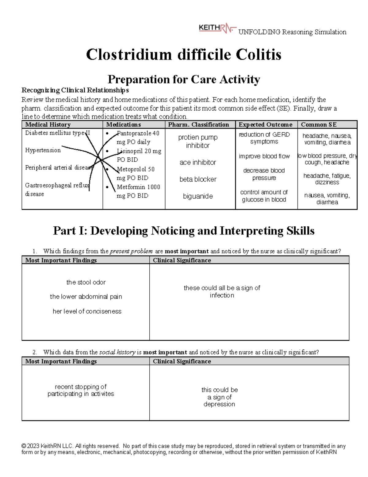 C diff case study - © 2023 KeithRN LLC. All rights reserved. No part of ...