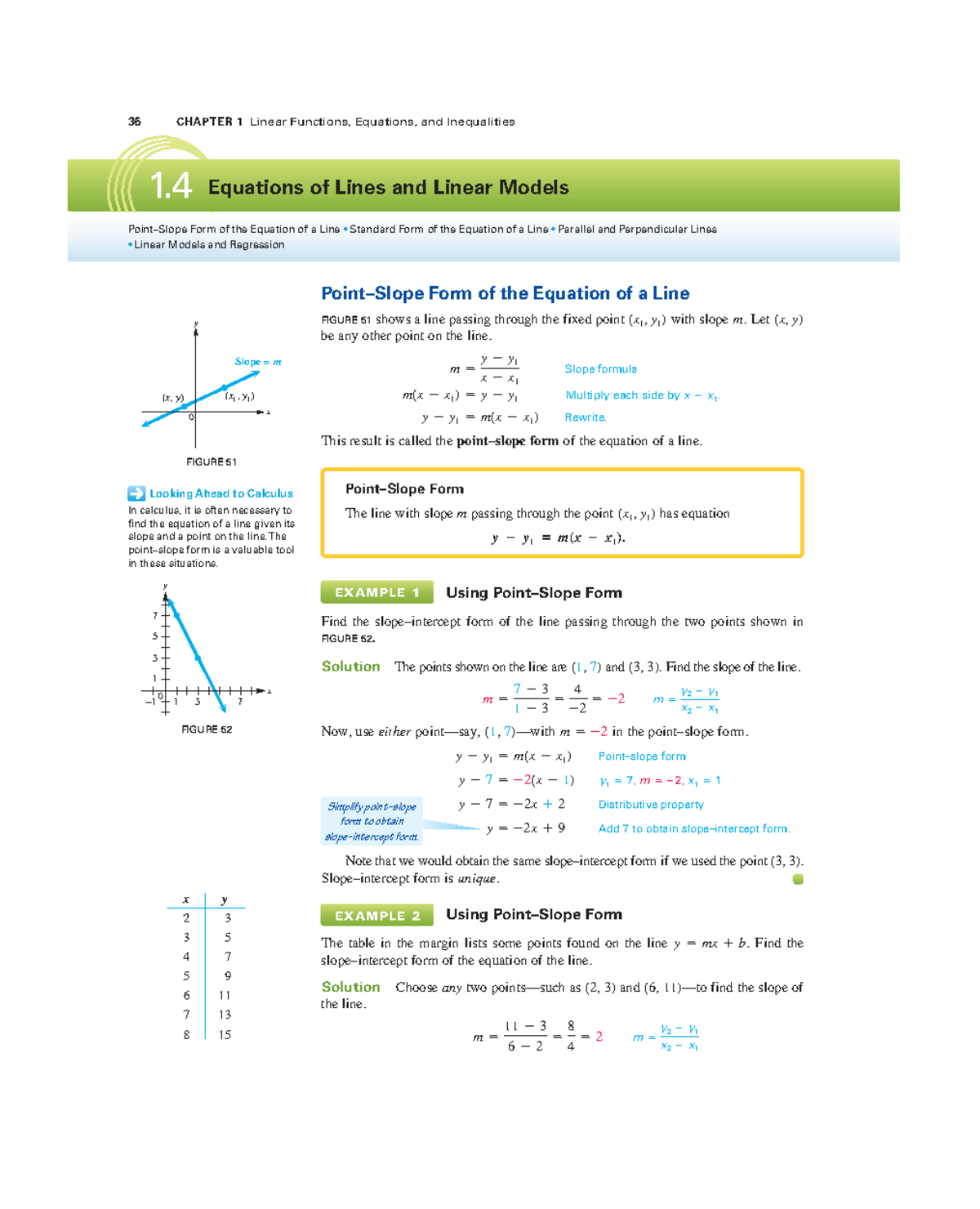 Linear Functions and Models: Chapter 1 Overview (MATH 36) - Studocu