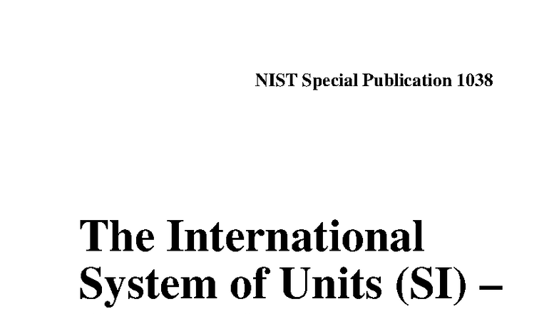 NIST SP 1038: SI Conversion Factors for General Use - Studocu