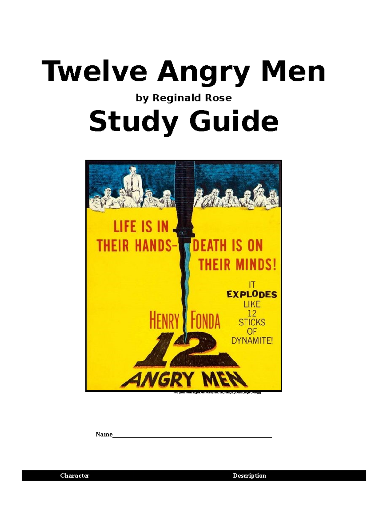 Twelve Angry Men (ENG101) Activities and Comprehension Questions - Studocu
