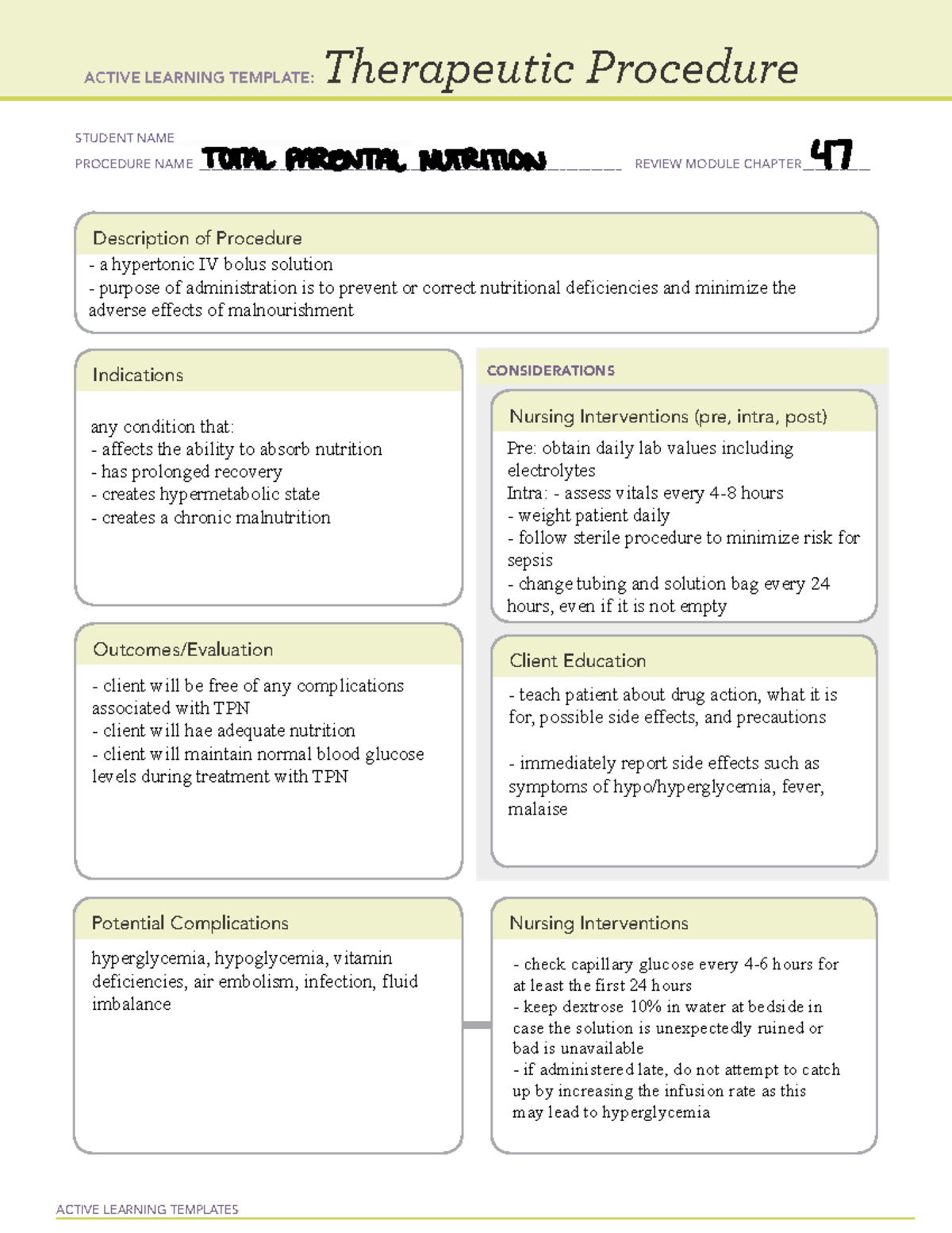 Total Parenteral Nutrition (TPN) - Therapeutic Procedure - ACTIVE ...