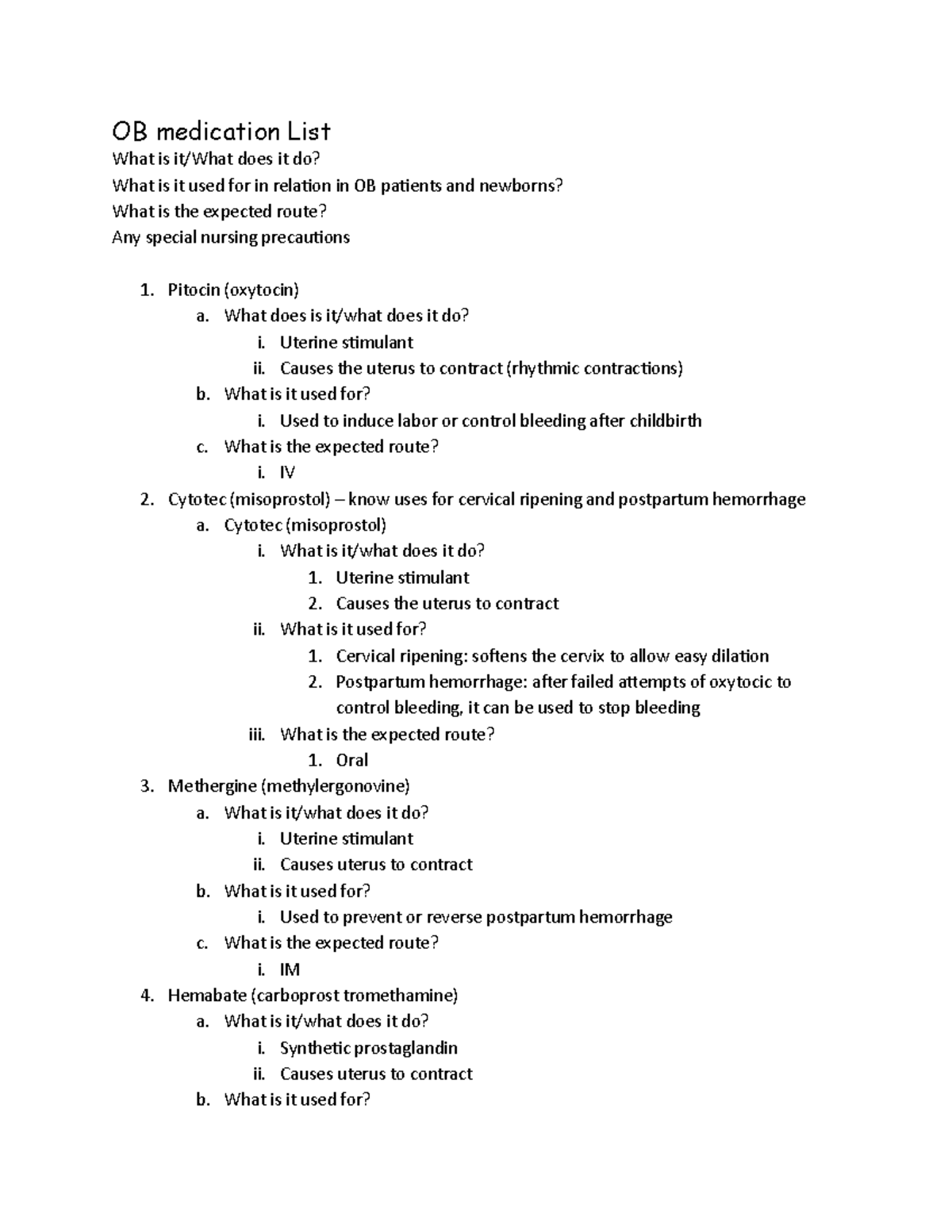 OB new medication list - med list - OB medication List What is it/What ...