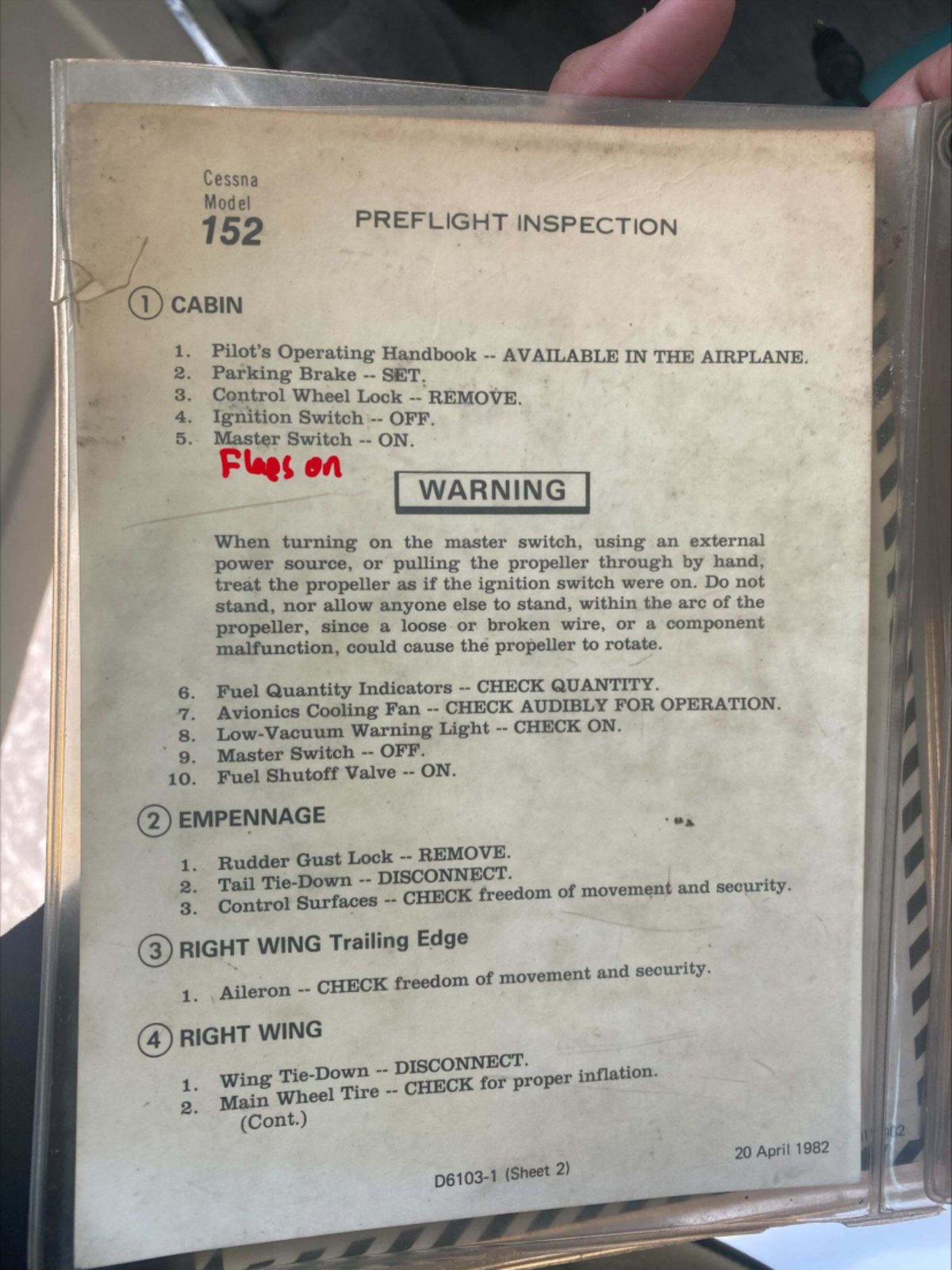 Cessna 152 PREFLIGHT INSPECTION & NORMAL PROCEDURES Checklist - Studocu