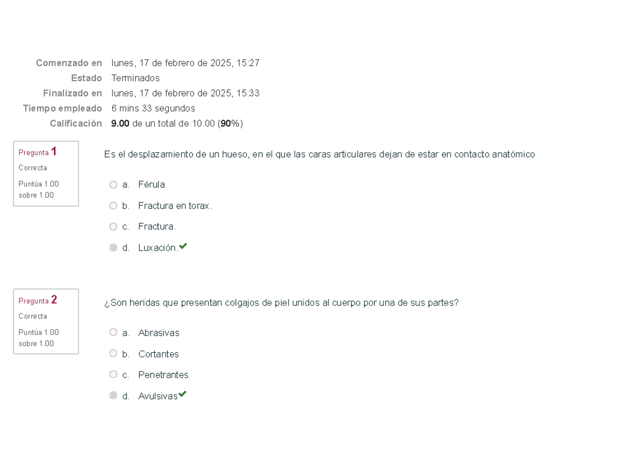 Evaluación Final - Espaux 24: Primeros Auxilios y Respuestas Correctas - Studocu
