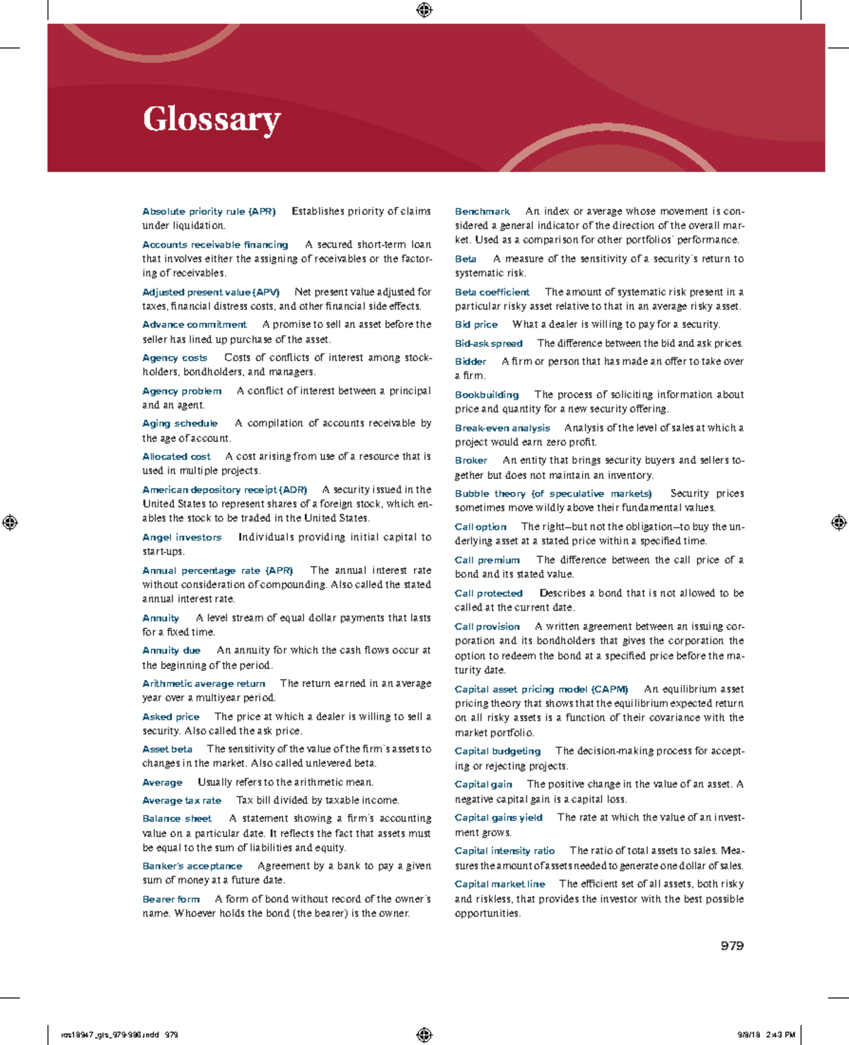 Vocab TCDN: Key Financial Terms and Concepts Glossary - Studocu