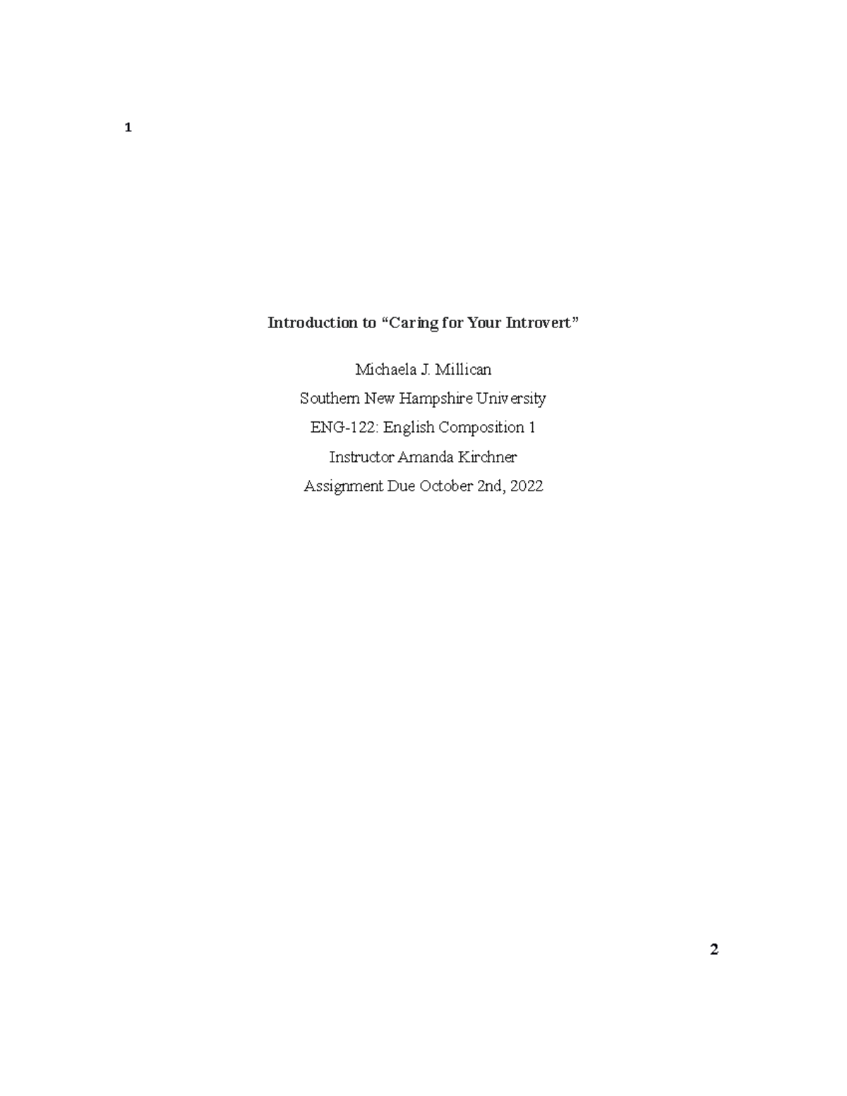 Document 1 (1) - Outline for "Caring for Your Introvert" - 1 ...
