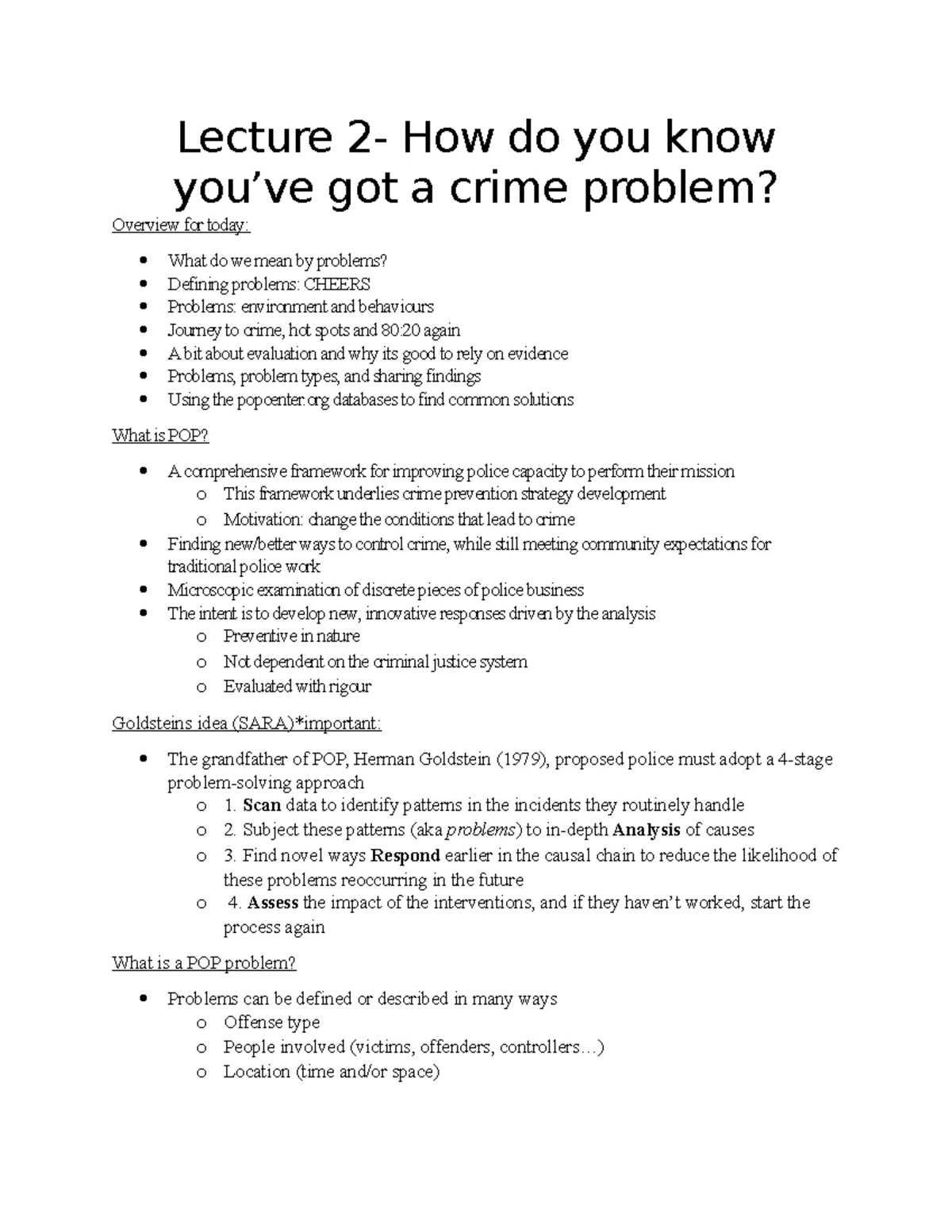 All lecture notes - Problem analysis triangle The problem analysis ...