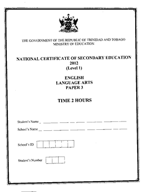 740032636 CSEC English A Paper 1 June 2024 - Test Instructions and ...