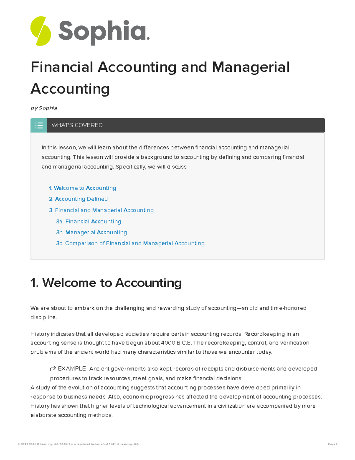 Financial accounting and managerial accounting 2 - This lesson will provide a background to ...