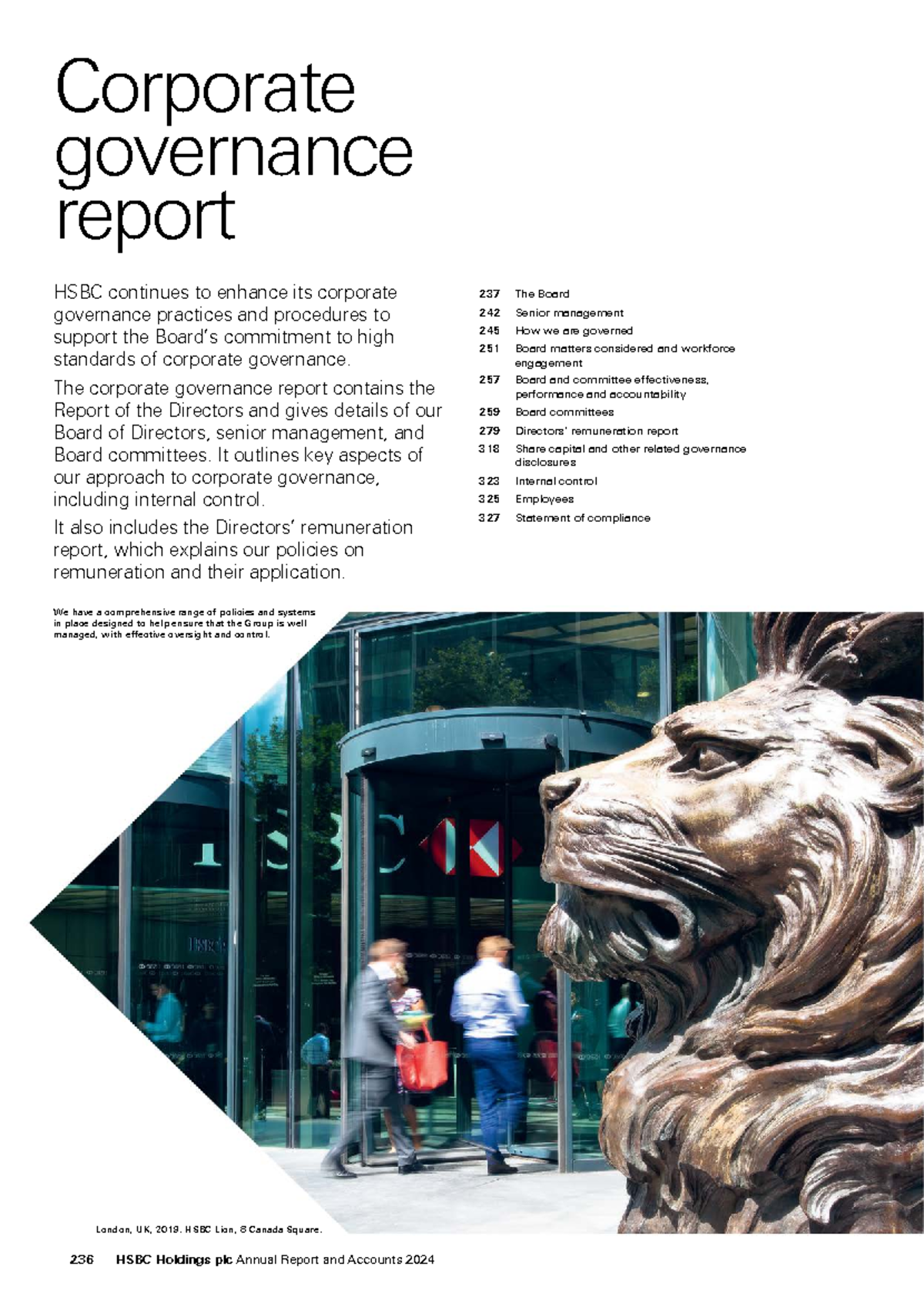 Corporate Governance Report 2024: HSBC's Commitment to Excellence - Studocu