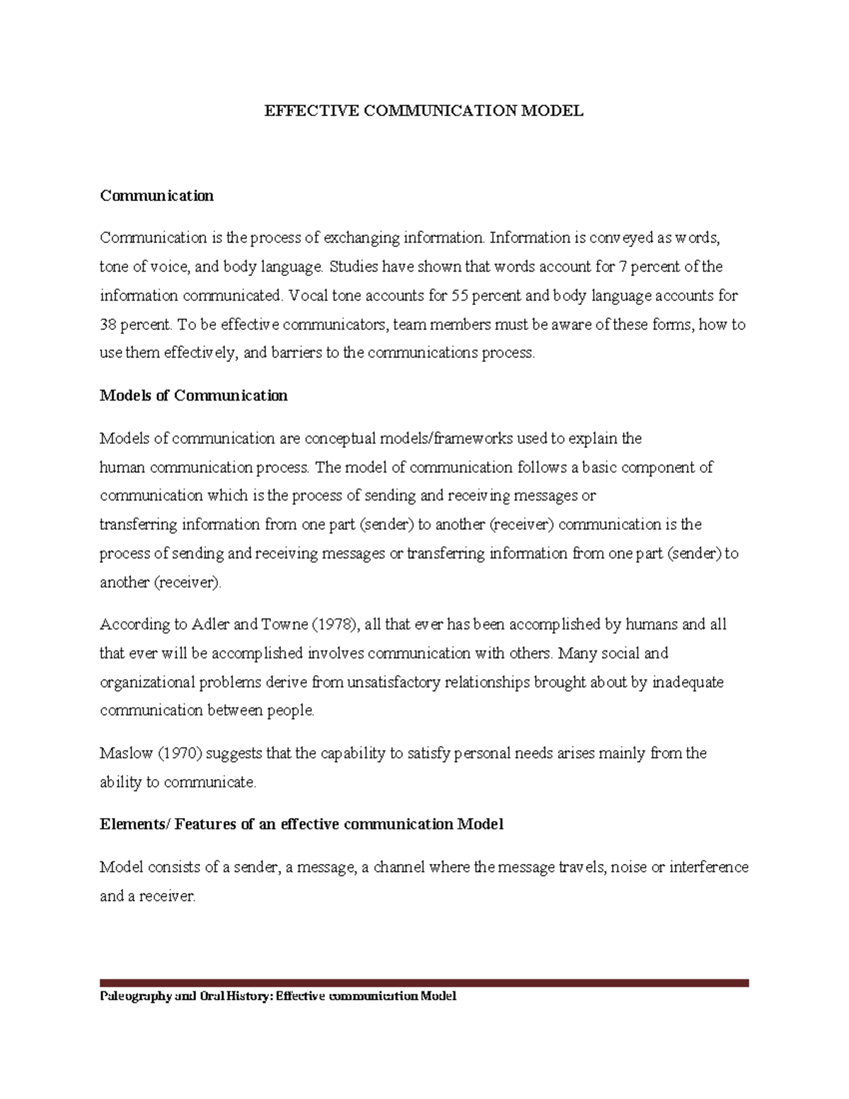 Paleography and Oral History: Effective Communication Model Insights ...