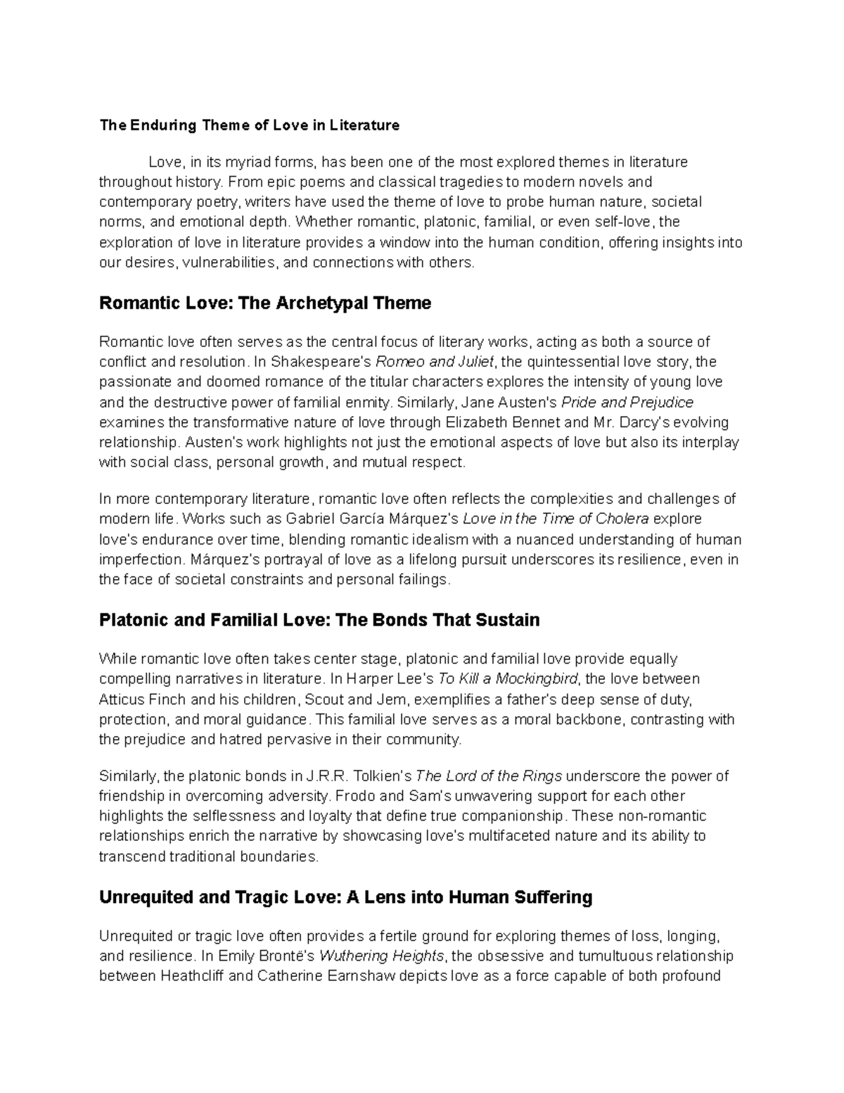 The Enduring Theme of Love in Literature - From epic poems and ...