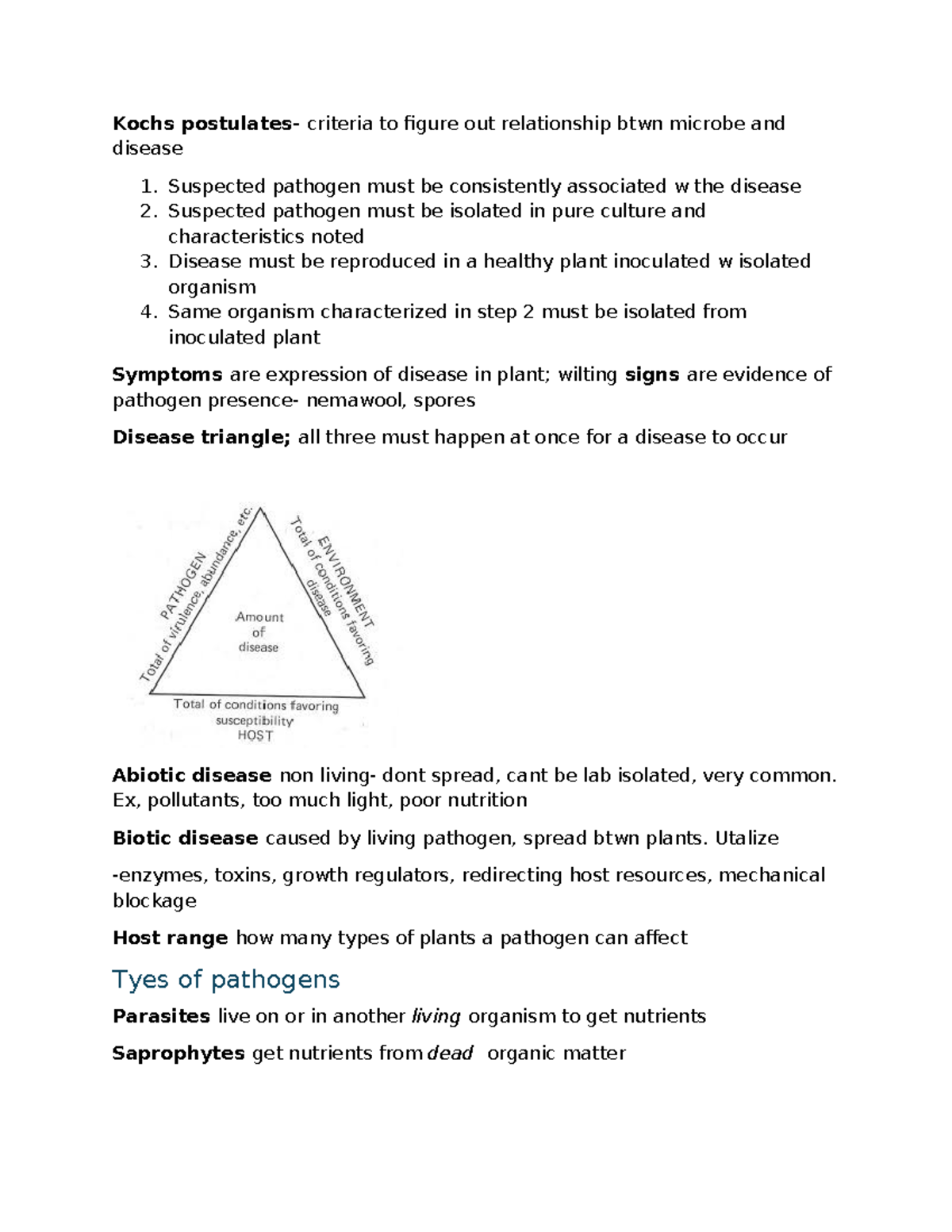 Plant Pathogens (PLP 101): Life Cycles & Management Strategies - Studocu