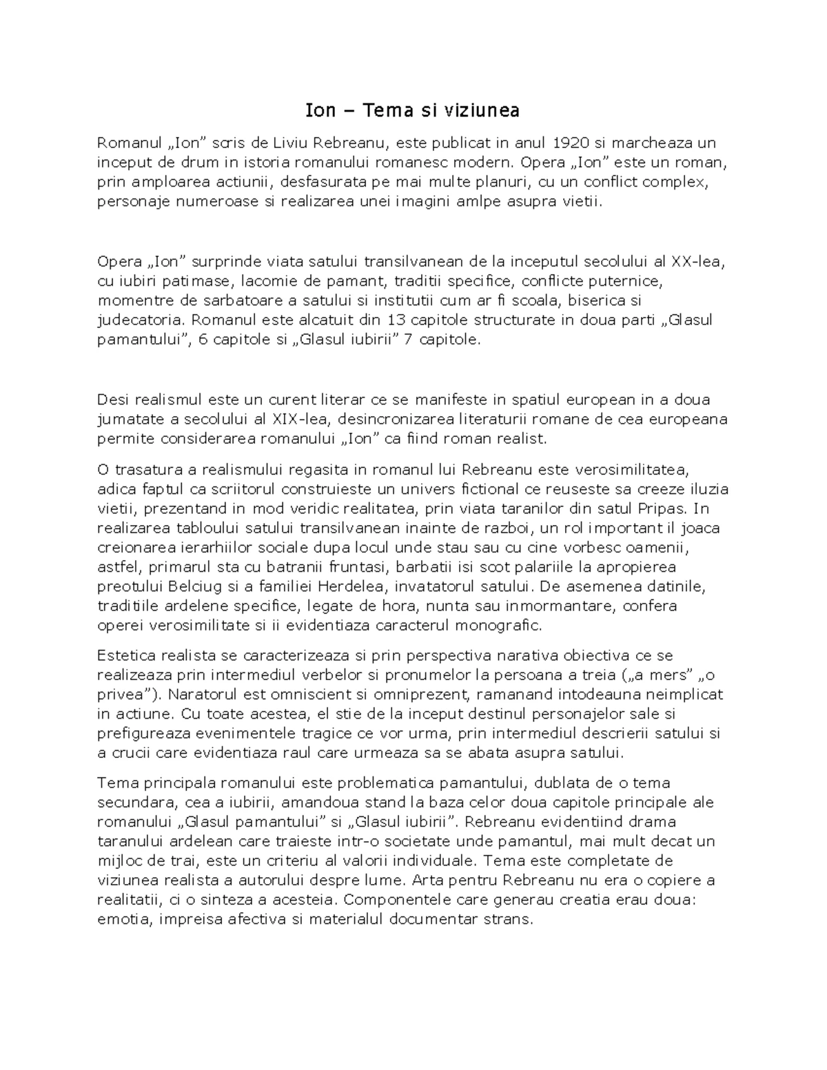 Eseuri bacalaureat - „MOARA CU NOROC” – IOAN SLAVICI Realismul este ...