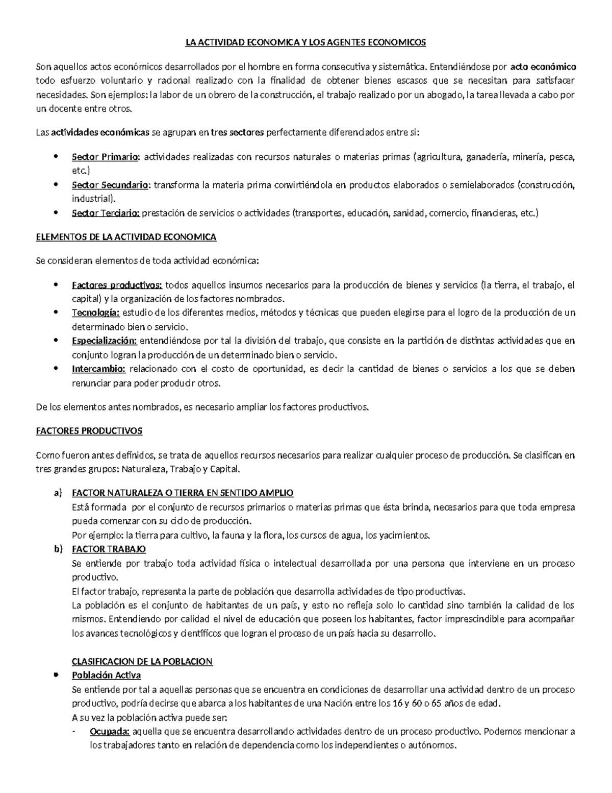 LA ACTIVIDAD ECONÓMICA Y LOS AGENTES ECONÓMICOS - ESCUELA 612 - 2025 ...