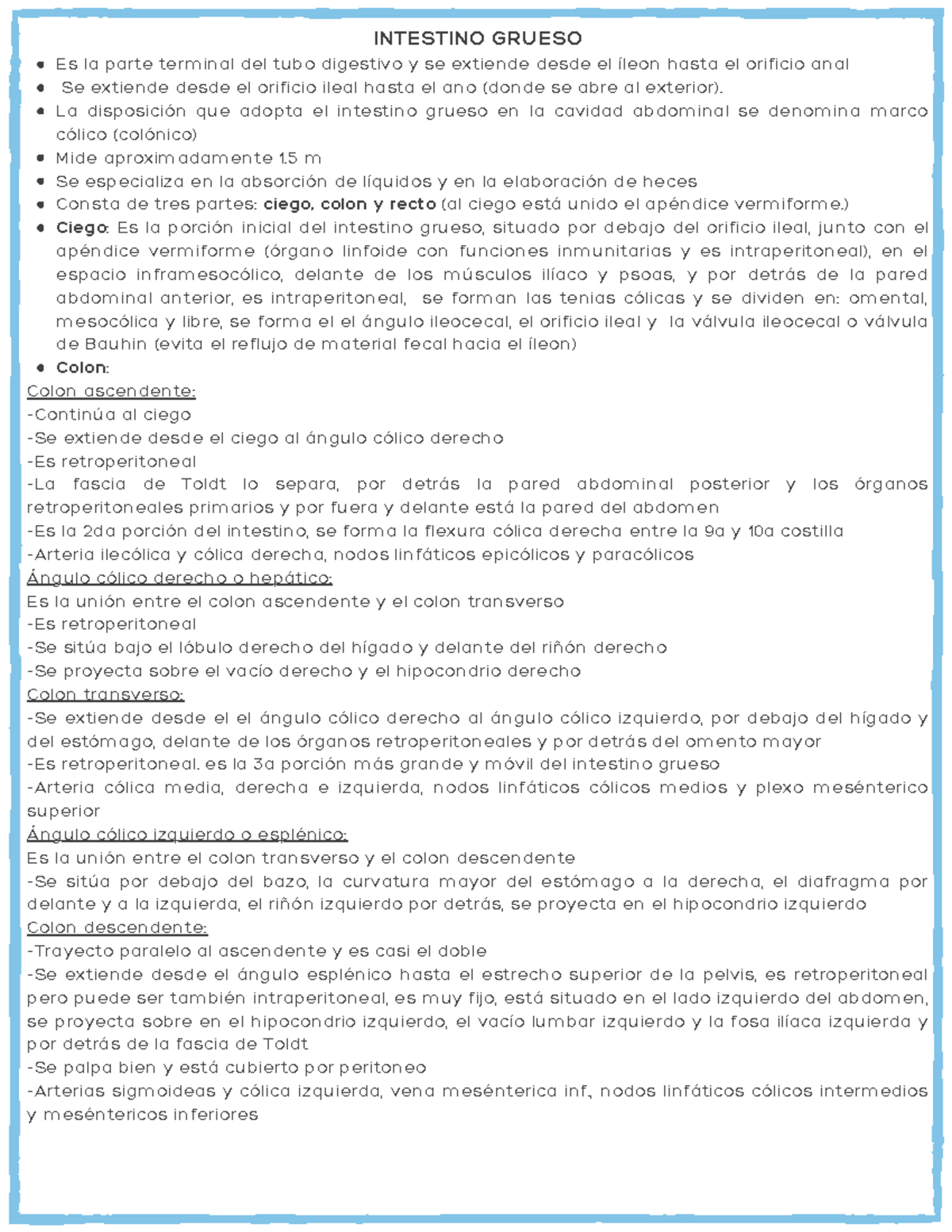 Intestino grueso, ano, riñones y uréteres - Es la parte terminal del ...