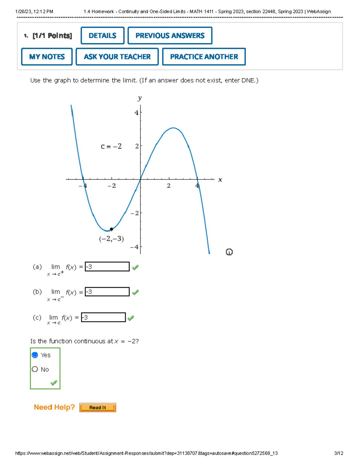 1.4 Homework - Exploring Continuity and One-Sided Limits - Studocu