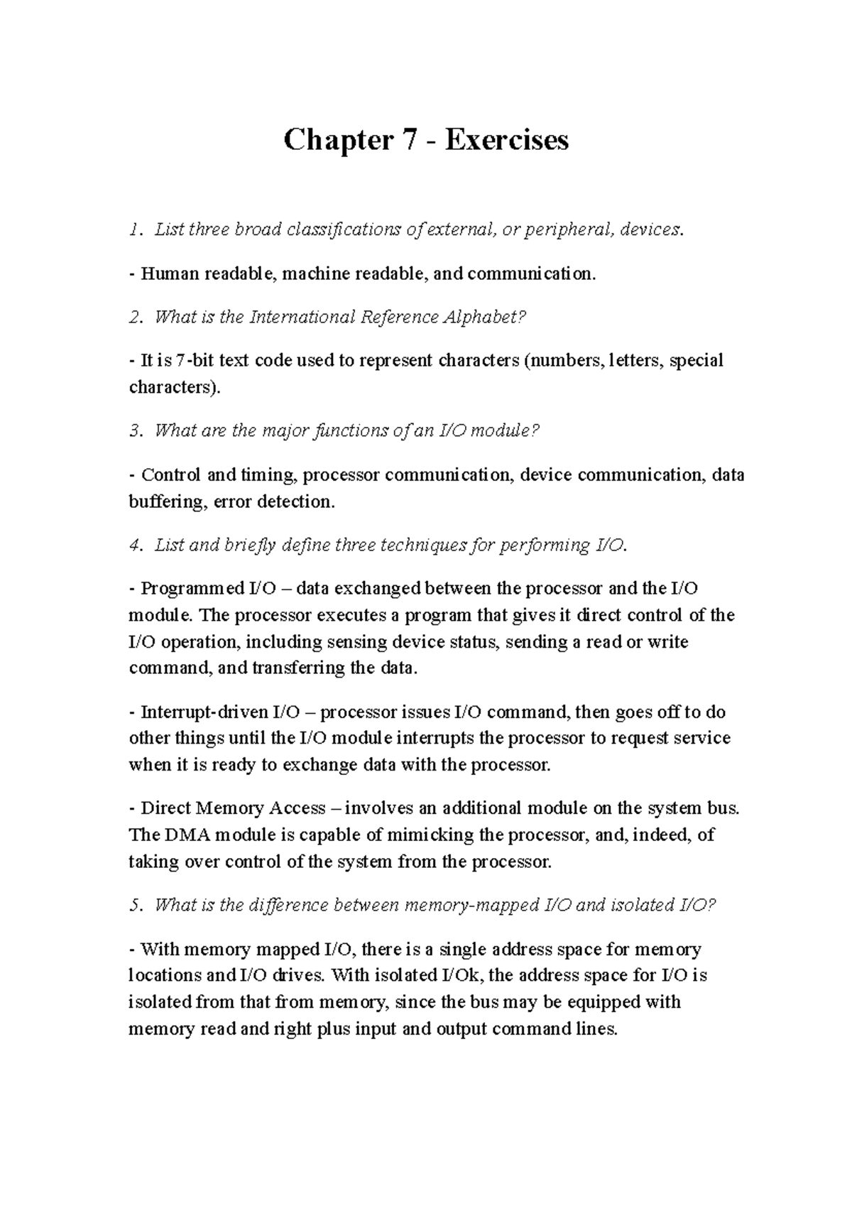 Exercise-3 - Chapter 7 - Exercises 1. List three broad classifications of external, or - Chapter ...