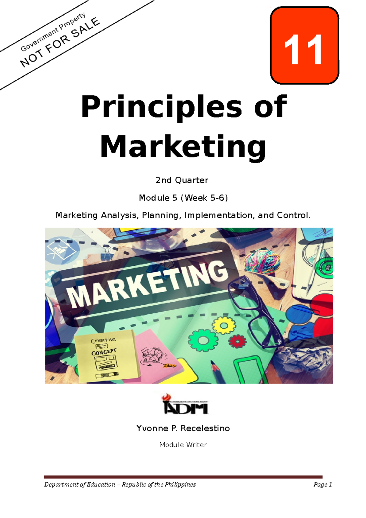 Principles of Mktg (Module 5) - Analysis, Planning, Implementation ...