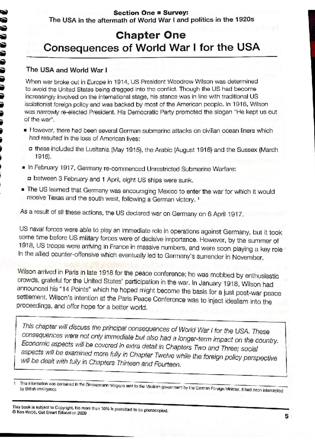 USA Survey: Consequences of WWI and 1920s Politics - Chapter 1 - Studocu