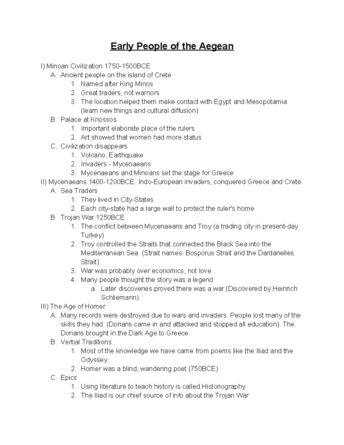 Aegean Civilizations: Minoans, Mycenaeans, and Greek Legacy - Studocu