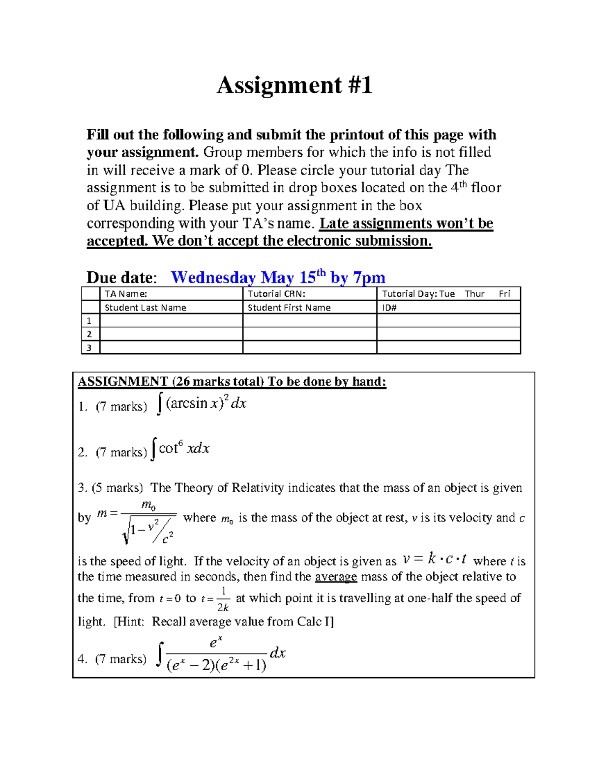 MATH 2024 Assignment Submission Guidelines and Details - Studocu
