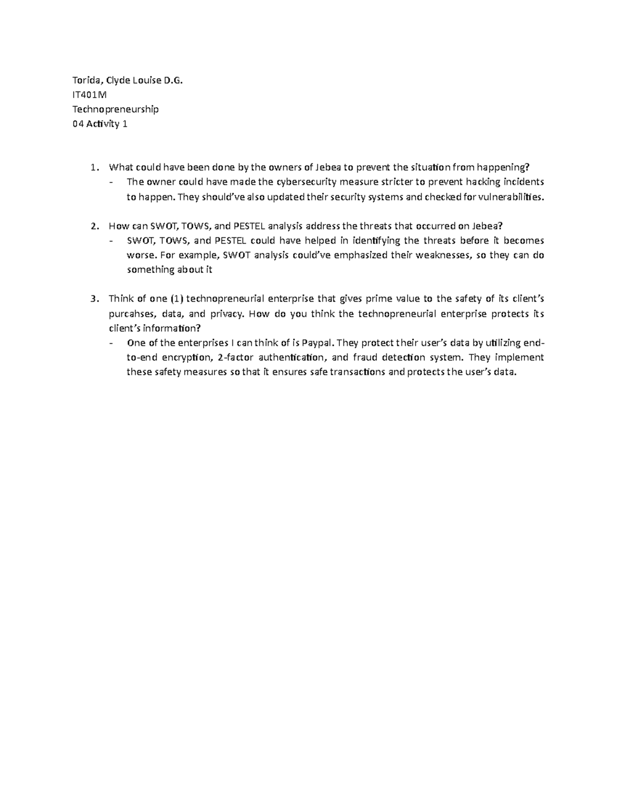 04 Activity 1 - Torida IT401M - Torida, Clyde Louise D. IT401M ...