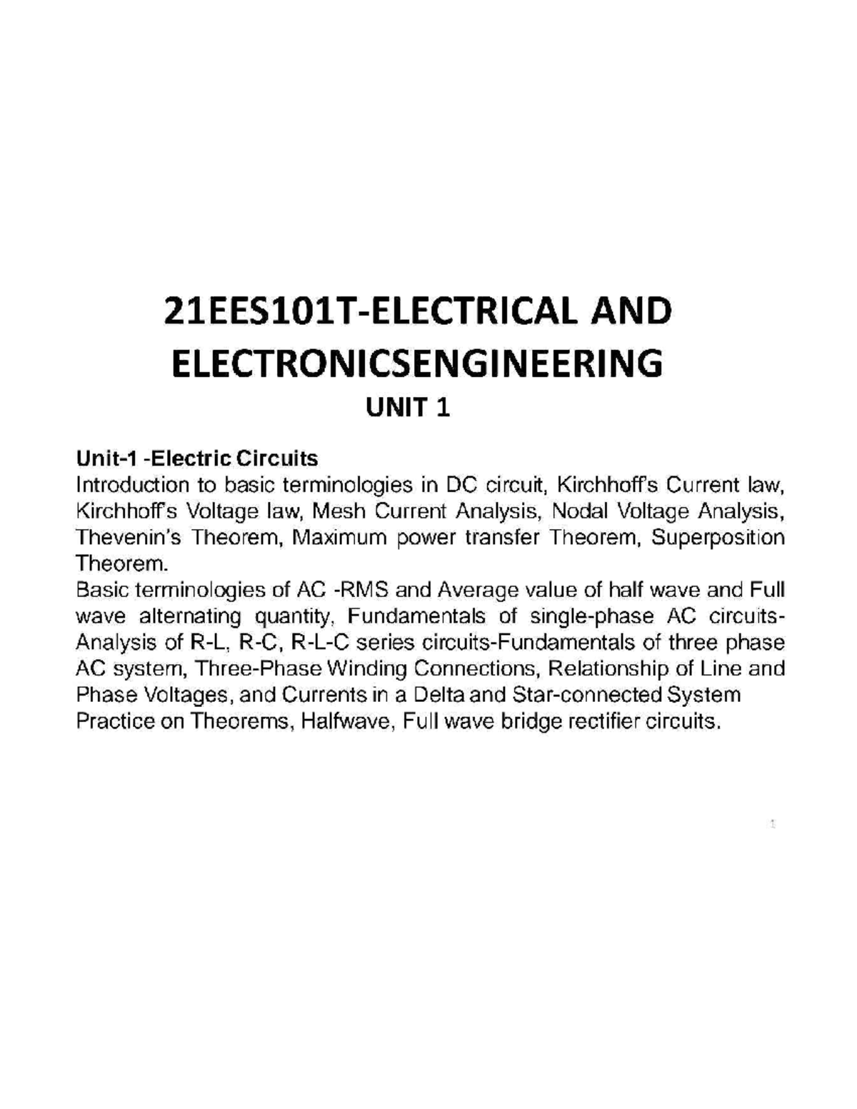 PPT (Unit 1) - Introduction to DC and AC Circuit Fundamentals - Studocu
