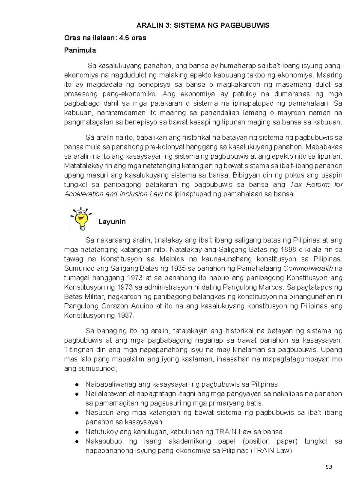 Yunit 4 Aralin 3: Sistema ng Pagbubuwis - Module 3 - Studocu